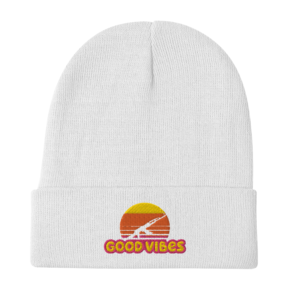Headwear: "Good Vibes" Embroidered Beanie – Red Pawn Shop